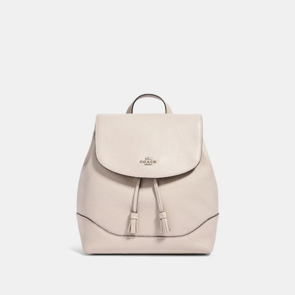 Coach | Bags | Coach Elle Leather Backpack In Chalk White | Poshmark